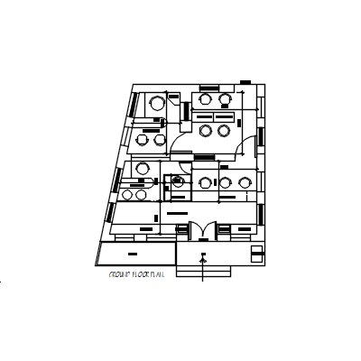 Commercial Office Ground Floor Plan with Irregular Layout DWG File ...